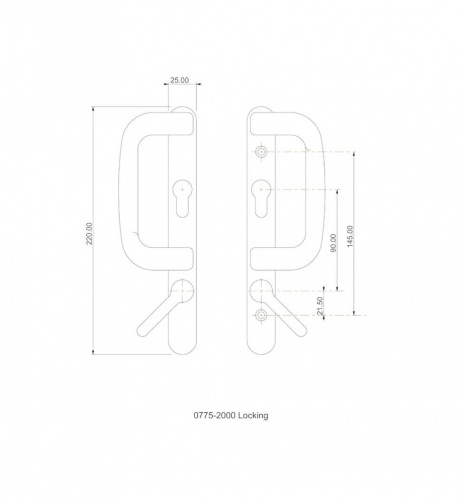 Trojan/Yale Sparta Patio Door Handle Set To Suit Fuhr