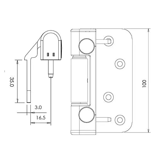 Era Challenger 3D Composite Door Hinge Complete