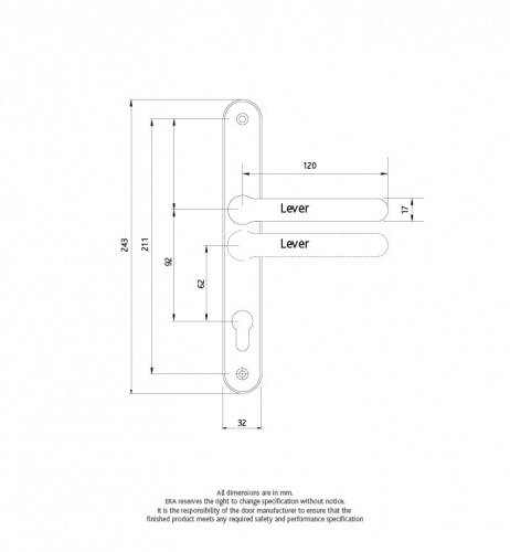 Balmoral Sprung Offset Lever Lever Door Handle-1D051