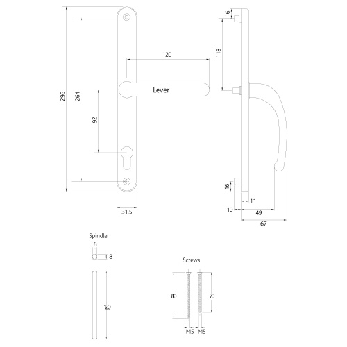 Long Backplate Handles | Multipoint Door | Fab & Fix | Matrix Hardware