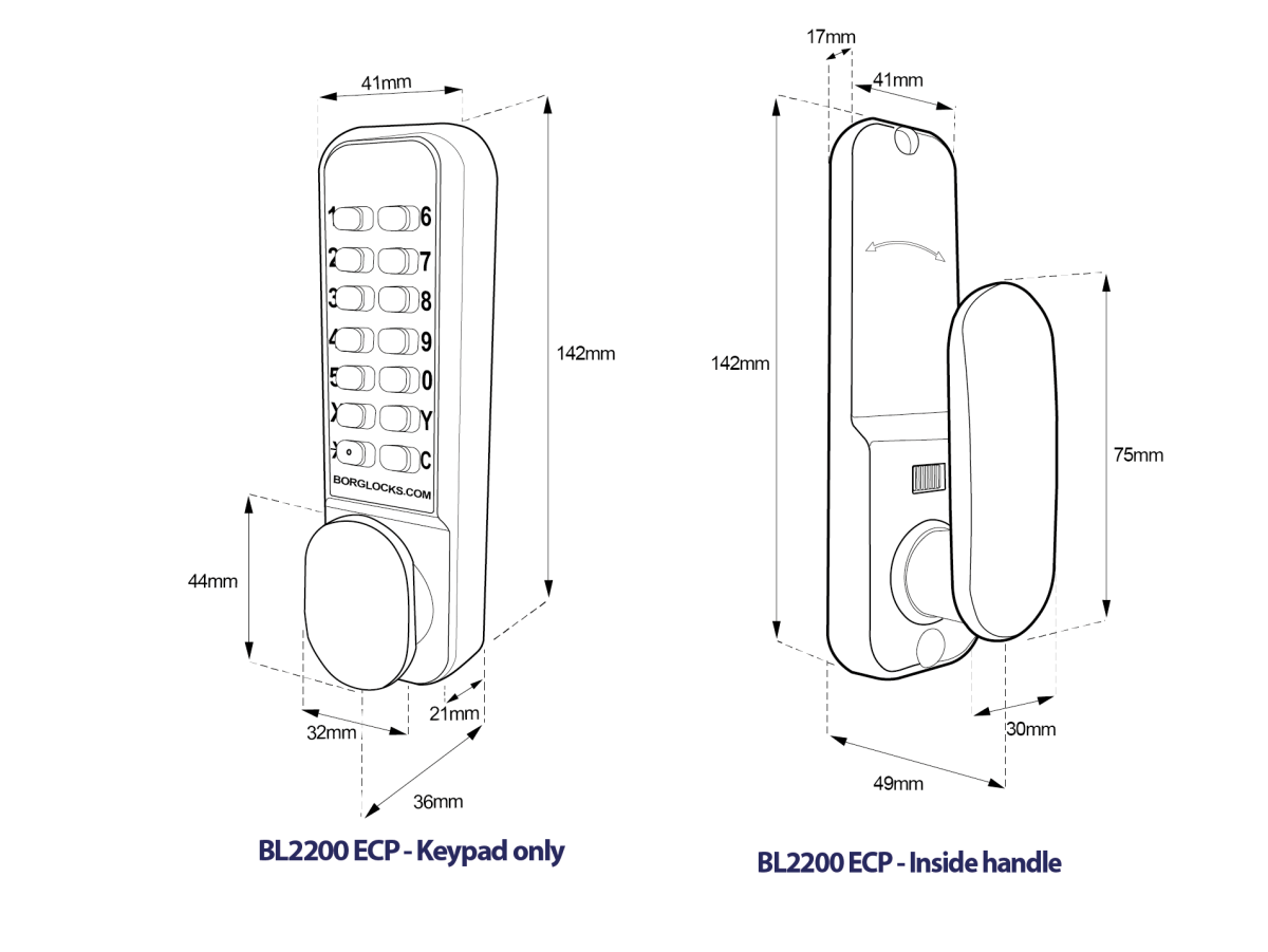 BL2002 ECP - 28mm ali latch, non-holdback inside paddle handle & ECP ...