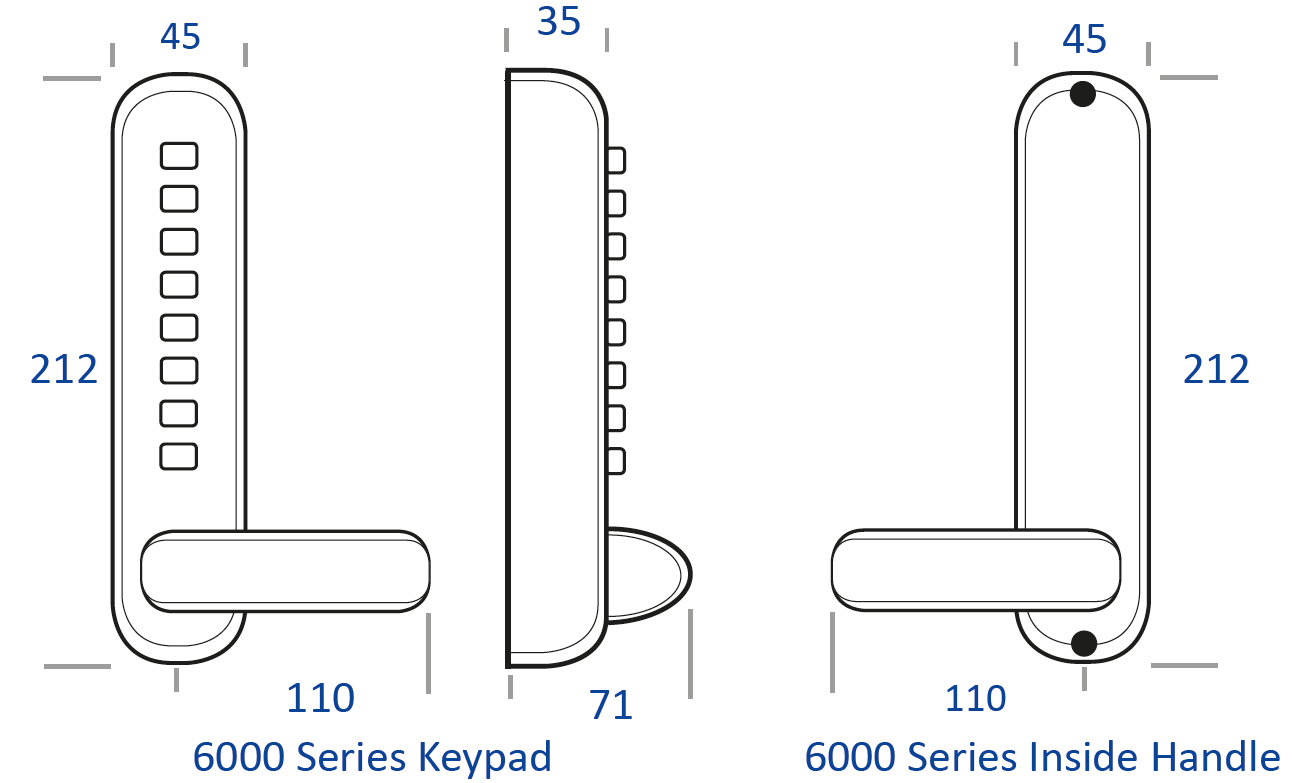 BL6001 - Narrow stile, heavy duty keypad with double button pressing ...