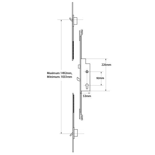 Versa Lite Repair Lock Split Spindle 3 Hook 2 Roller