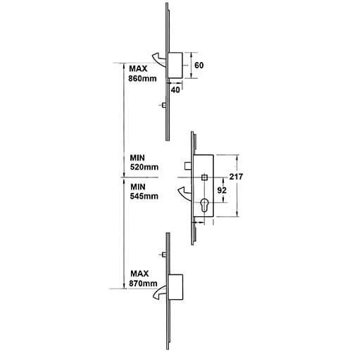 Yale Doormaster Adjustable UPVC Repair Lock
