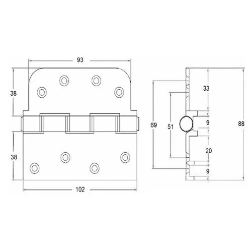 Yale Slab Composite Door Hinge